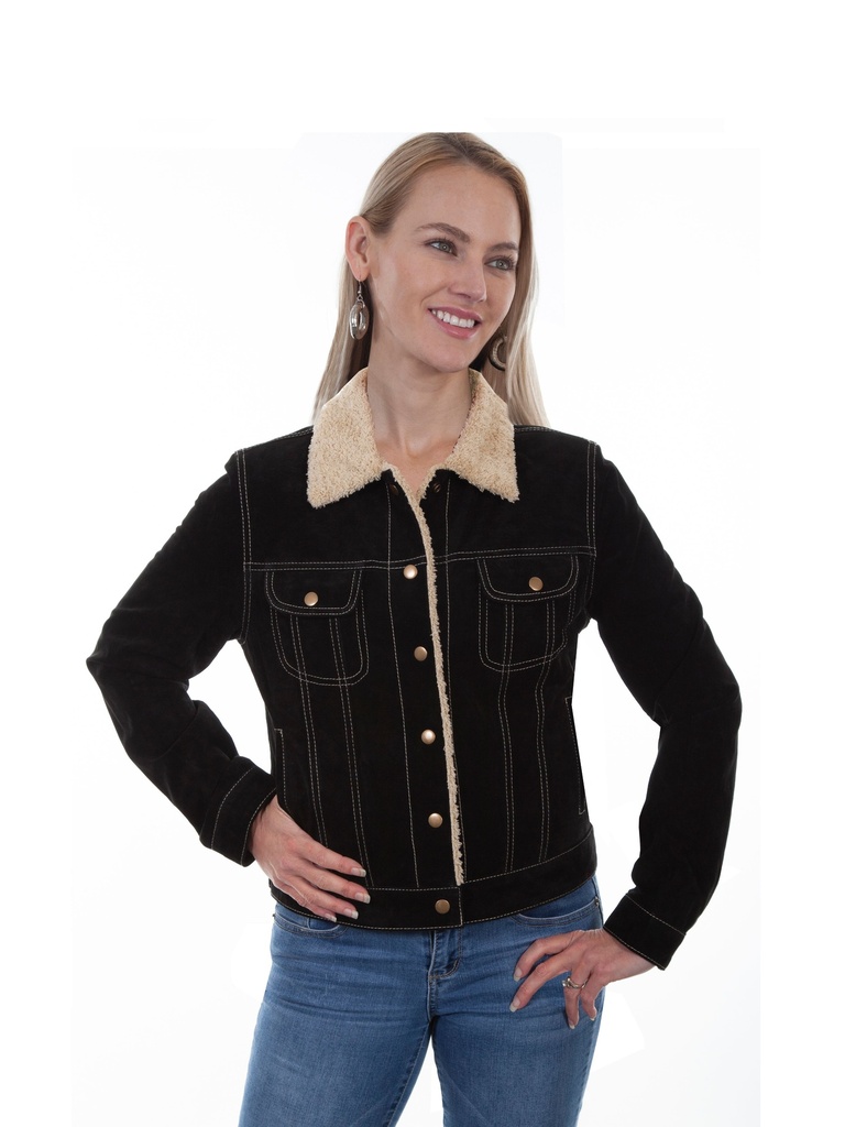 Suede Jean Jacket (Black) | Koslow's North Dallas Furs