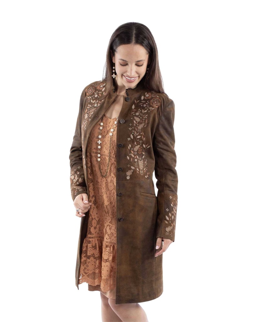 Ladies Knee High Leather Jacket (Brown) | Koslow's North Dallas Furs
